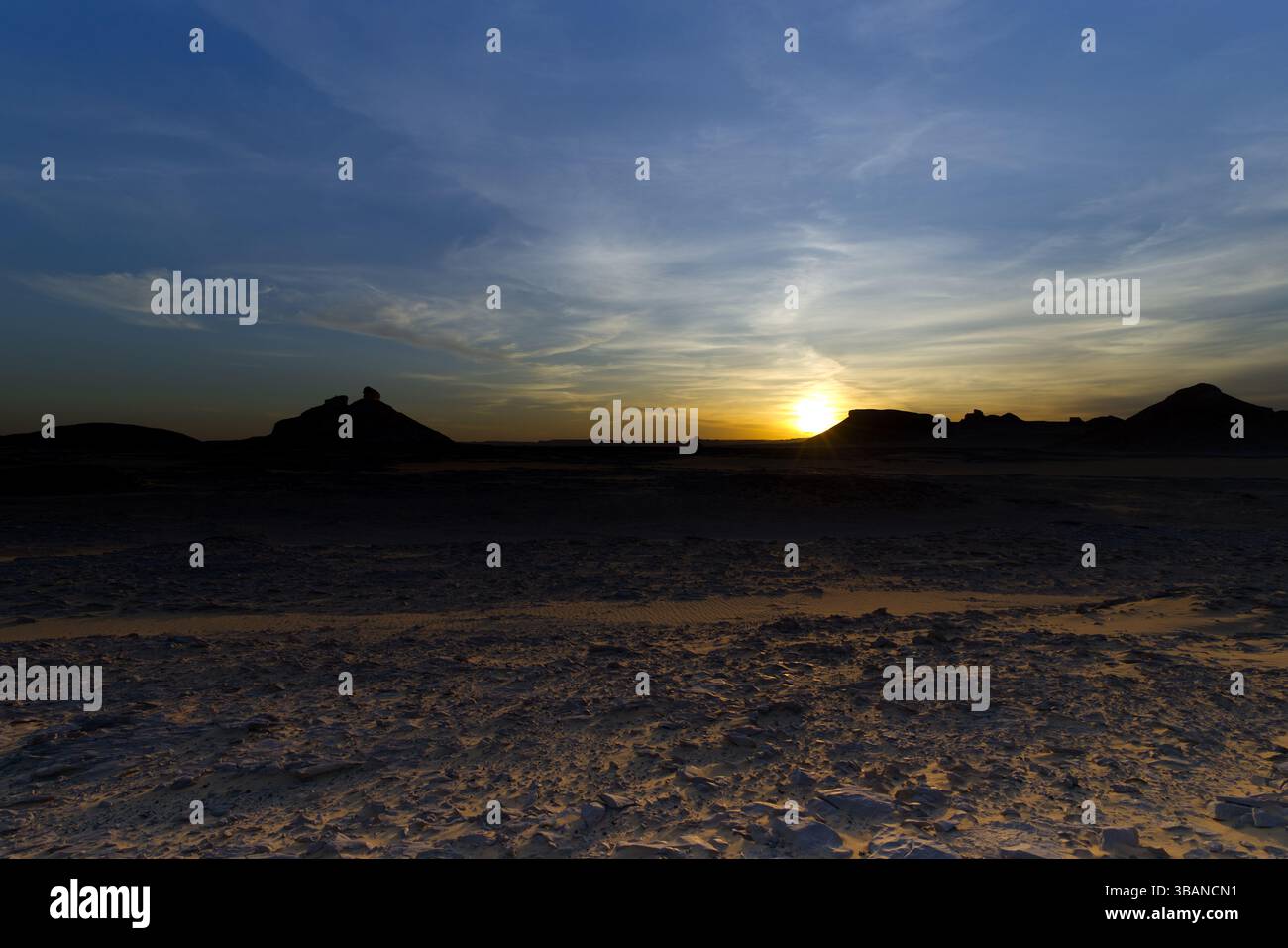 Sunset colors in the Valley of Agabat, Egypt Stock Photo - Alamy