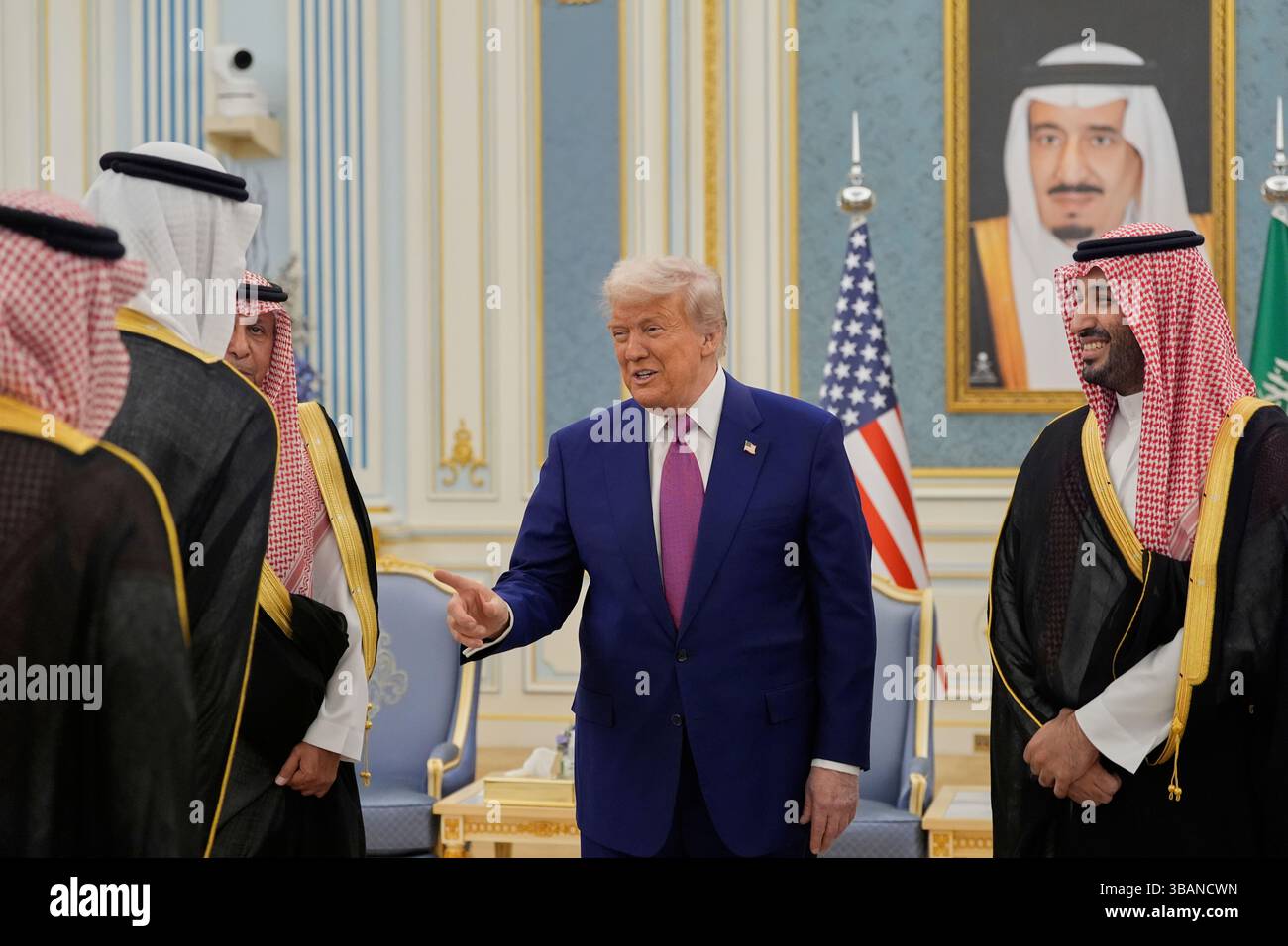 President Donald Trump and Saudi Crown Prince Mohammed bin Salman greet ...