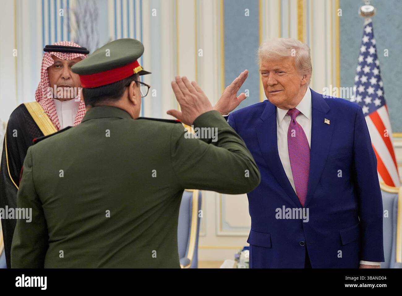 President Donald Trump and Saudi Crown Prince Mohammed bin Salman greet ...