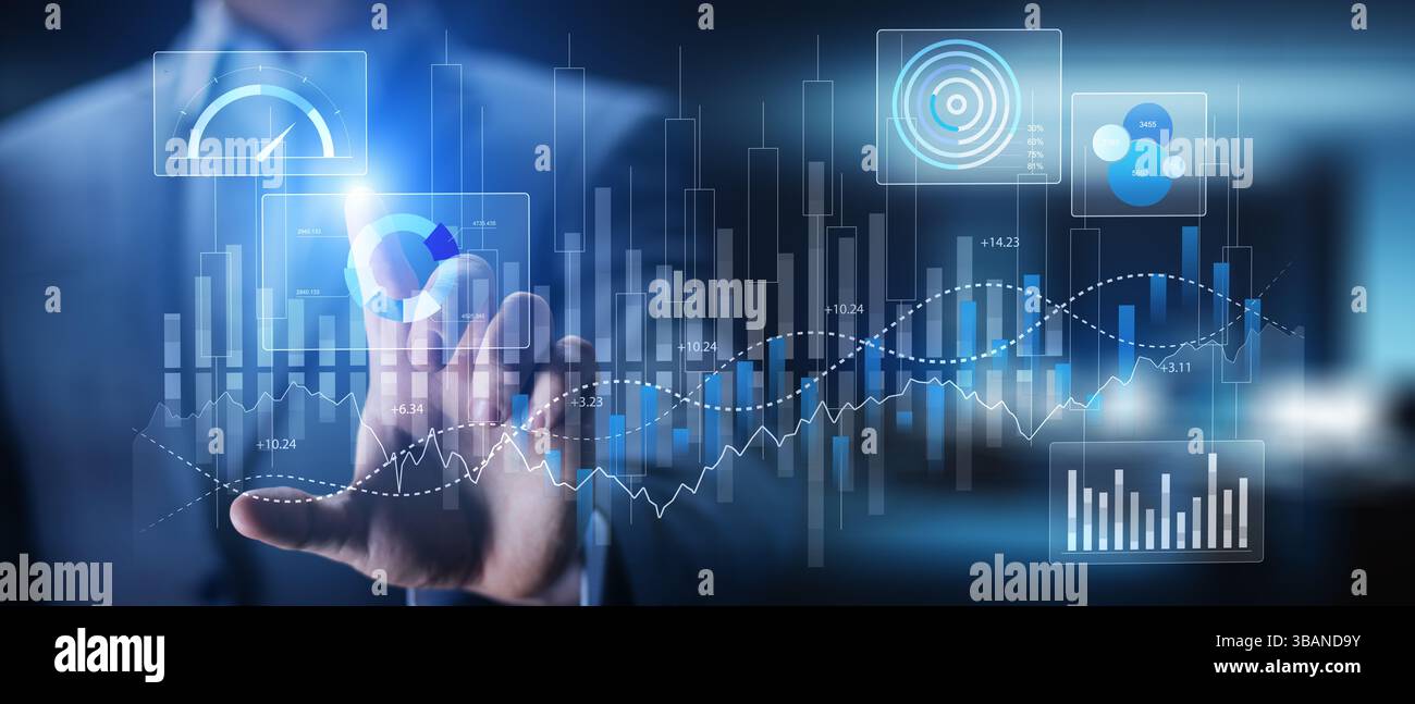 Real-Time Data Monitoring and Performance Metrics on Interactive Digital Dashboard Stock Photo ...