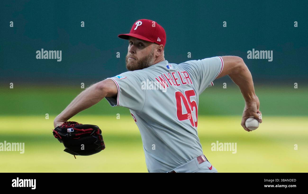 Philadelphia Phillies starting pitcher Zack Wheeler (45) in the first ...