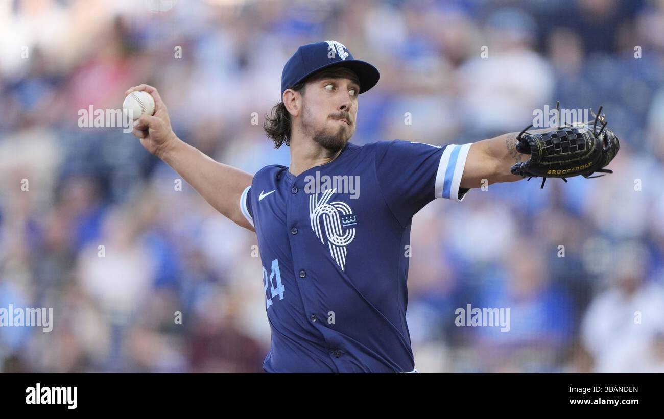 Kansas City Royals starting pitcher Michael Lorenzen throws during the ...