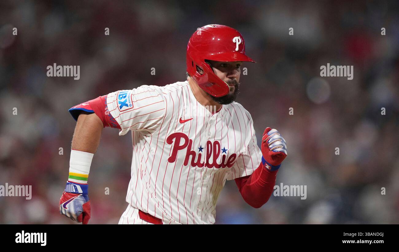 Philadelphia Phillies' Kyle Schwarber plays during a baseball game ...