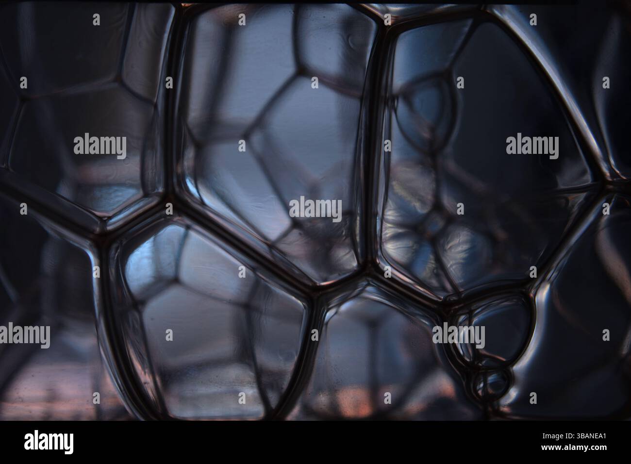 Futuristic sci-fi chrome mollecular structure. Abstract liquid cells ...