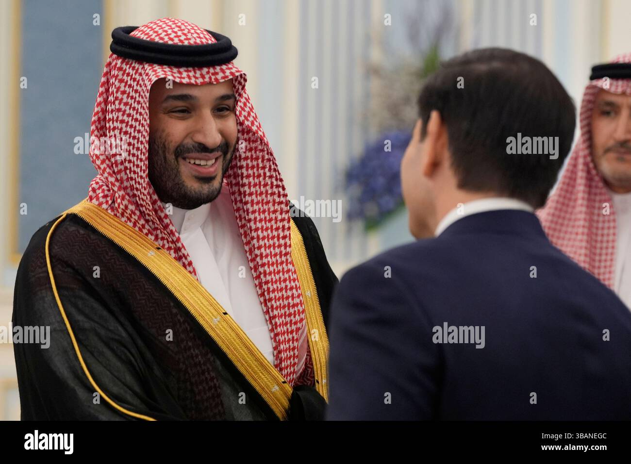 Saudi Crown Prince Mohammed bin Salman shakes hands with Secretary of ...