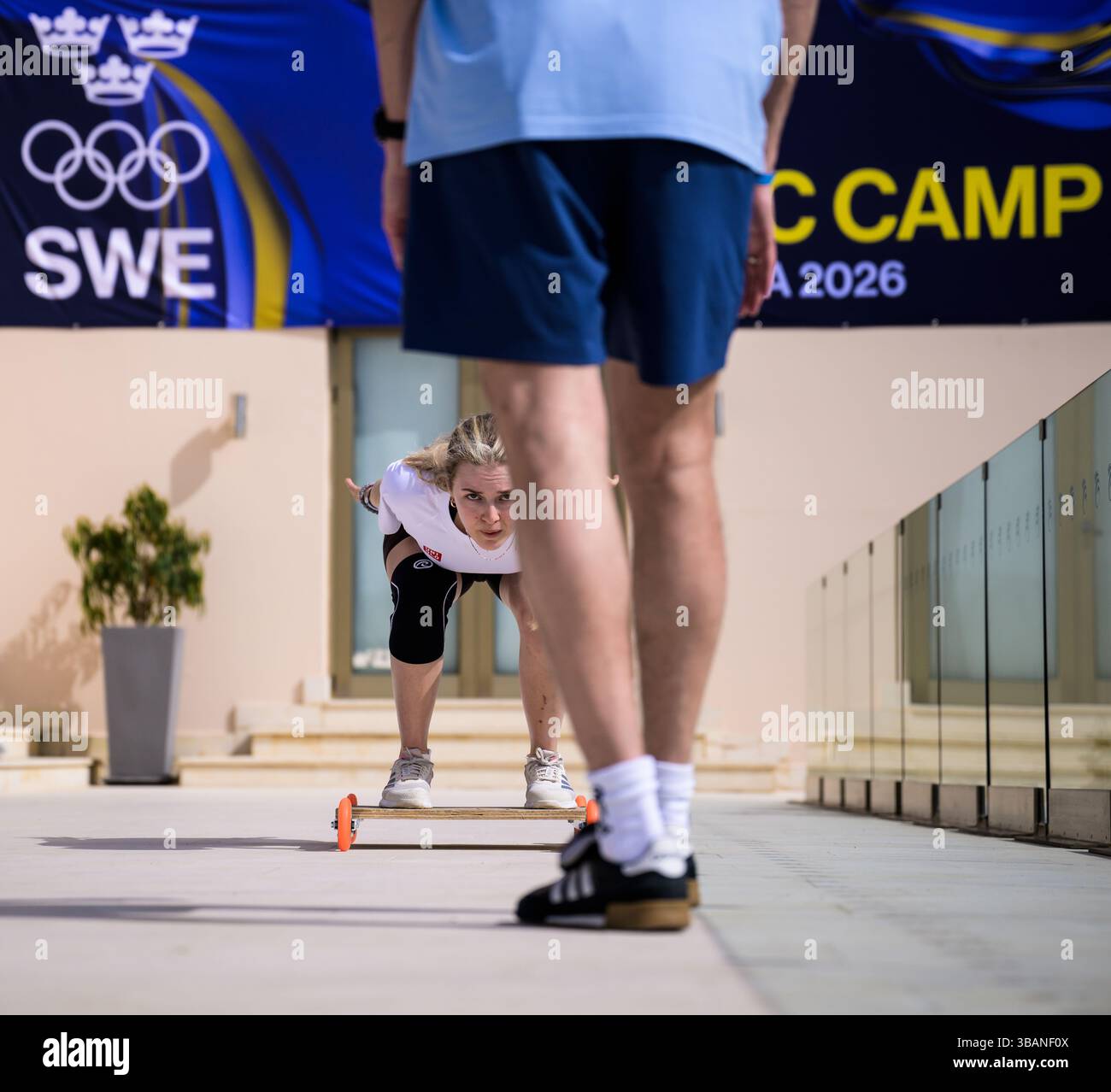Ski jumping athlete Frida Vestman of, Sweden. , . during Olympic Camp ...