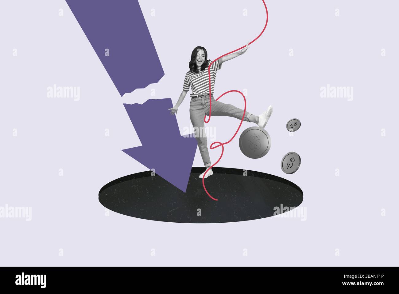 Pop art full zine photo collage of happy businessman businesswoman ...