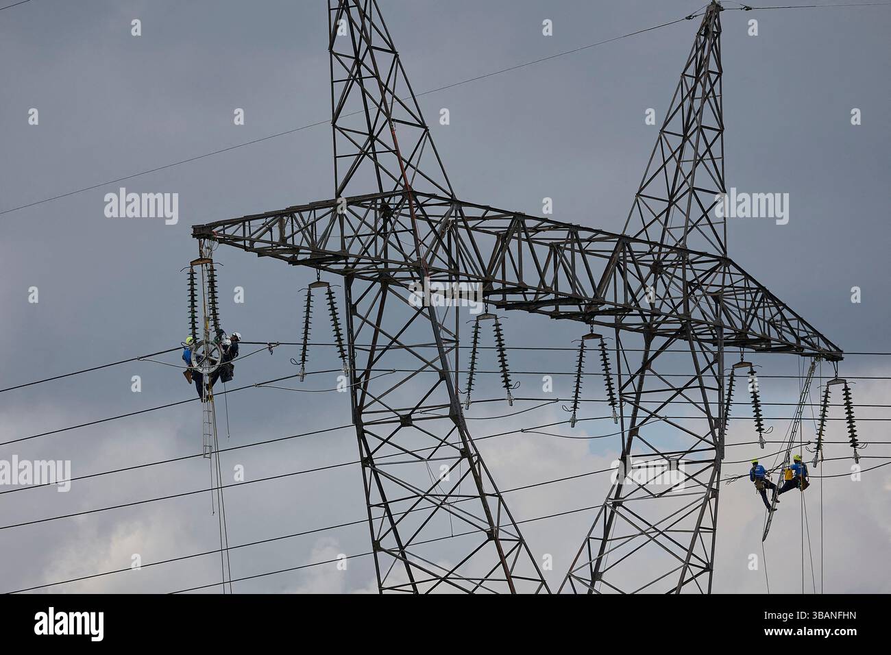 Construction & installation of a high-voltage line to supply power to ...