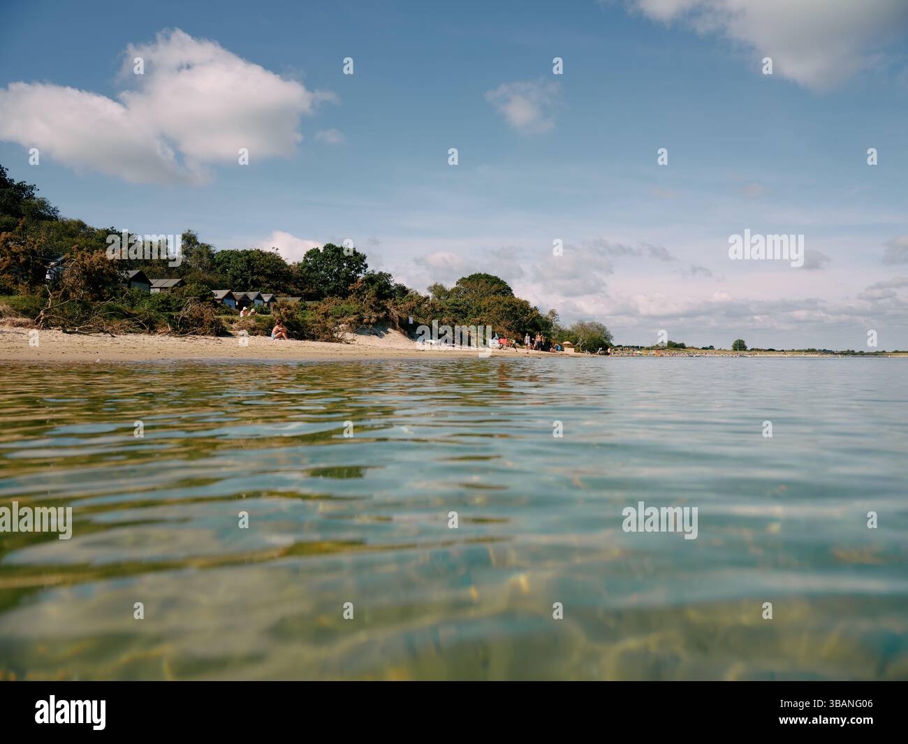 Studland Bay Beach and foreshore on a summer day on the Jurassic Coast ...