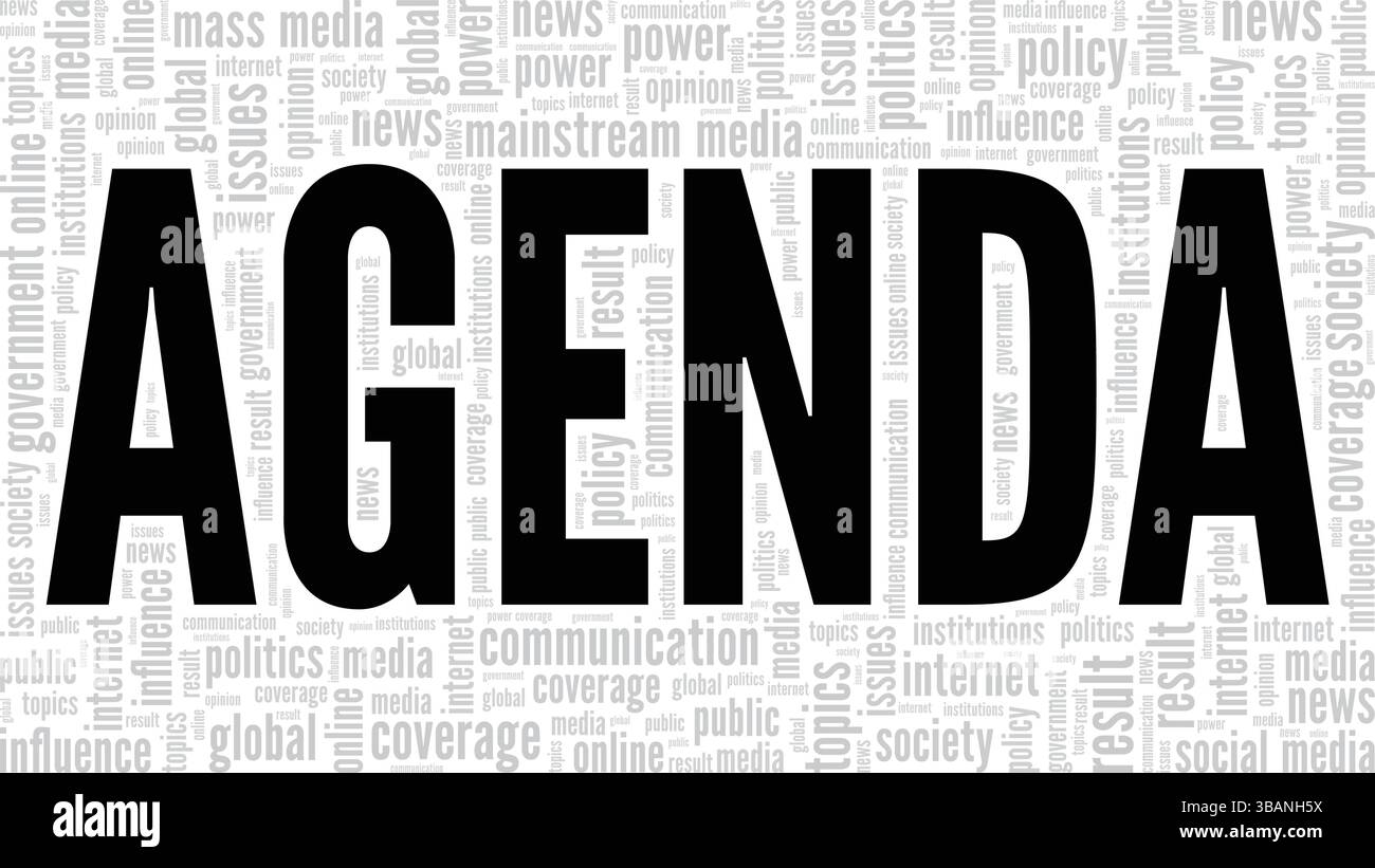 Agenda word cloud conceptual design isolated on white background Stock ...
