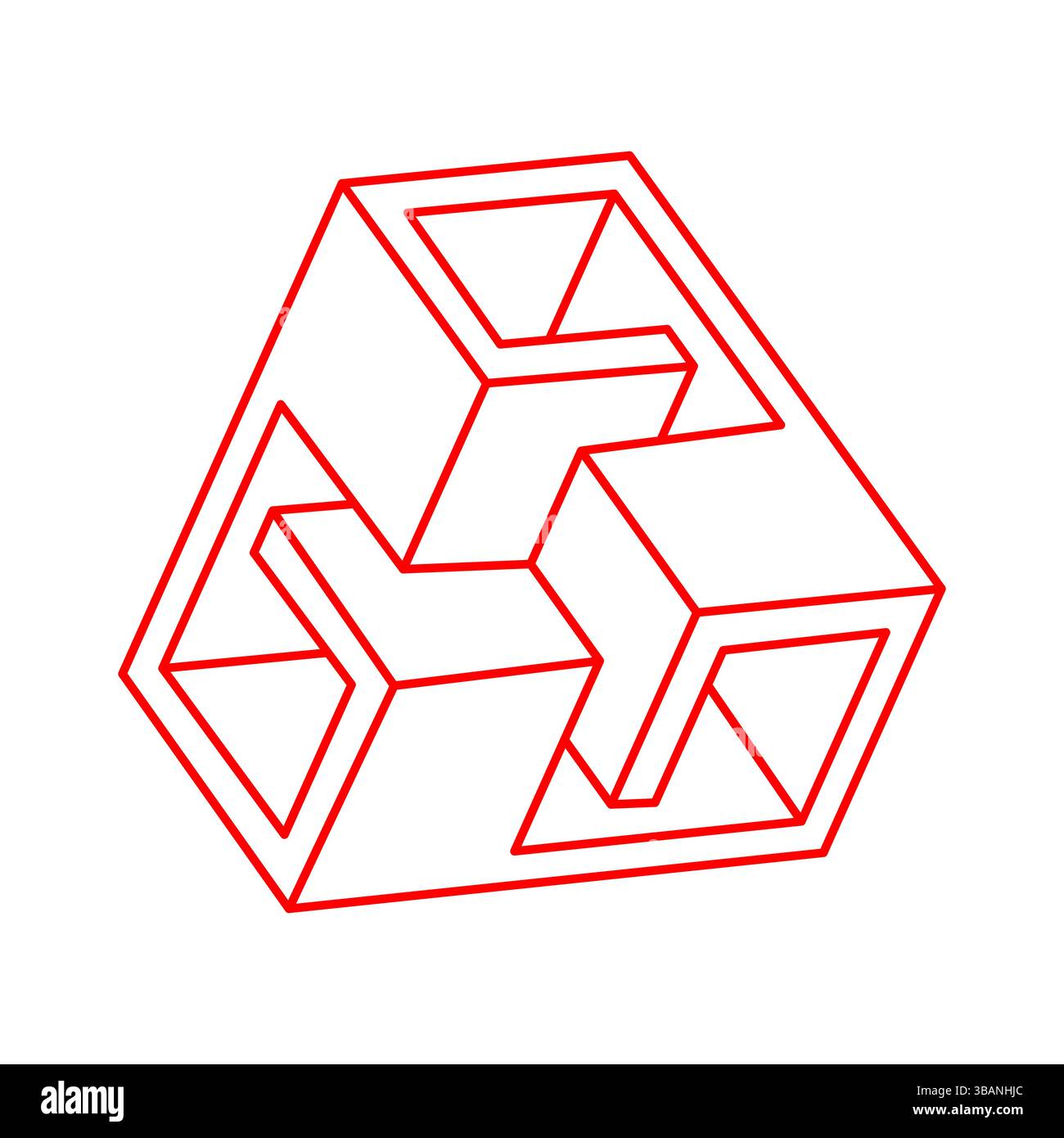 Impossible optical illusion shapes. Logo. Optical art objects. Escher paradox. Impossible figure ...