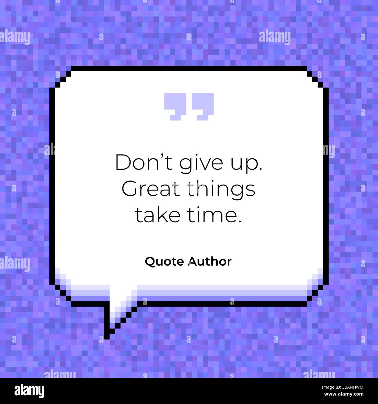 Pixel art quote template with speech bubble. Minimalist pixel text box ...