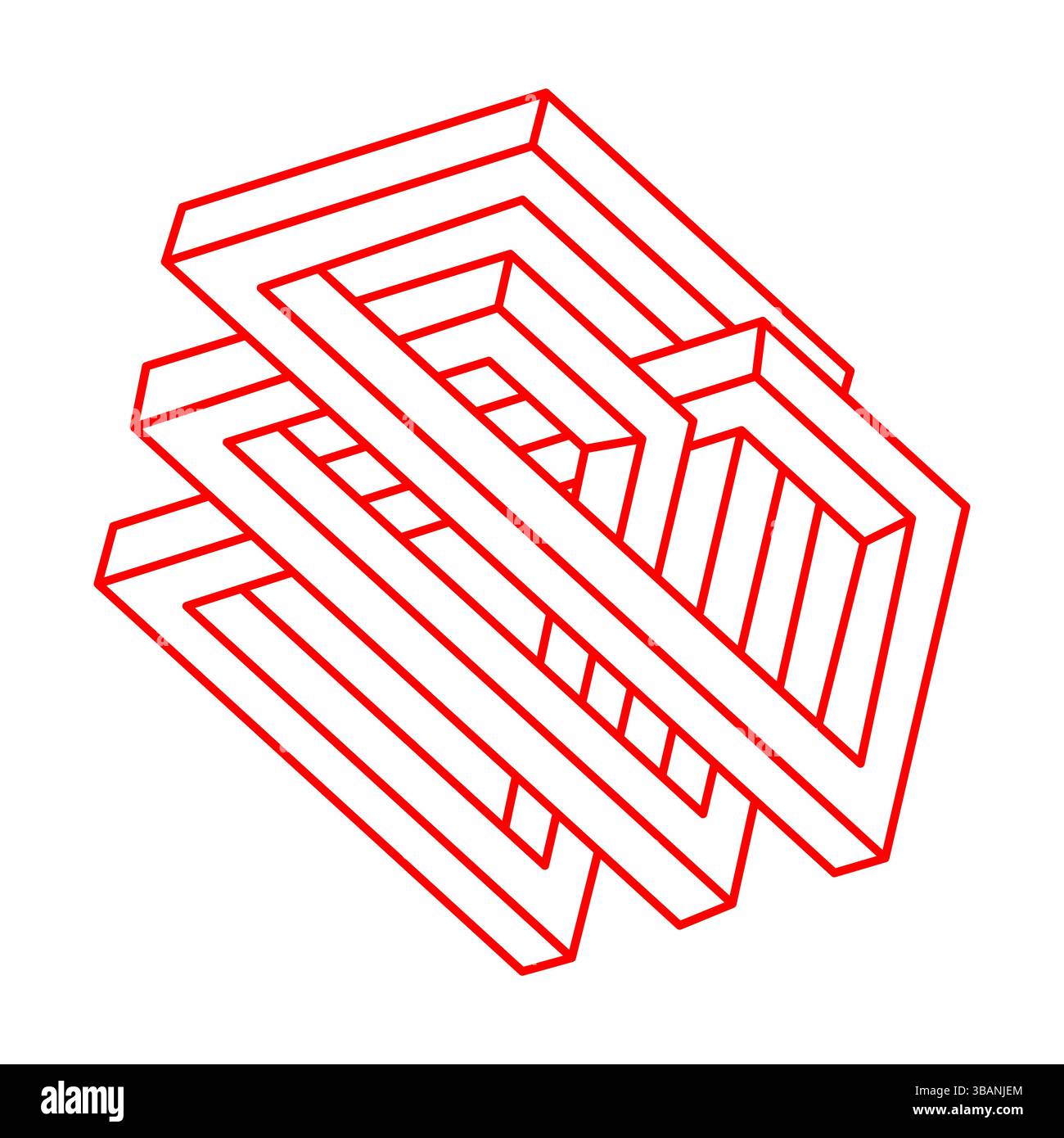 Optical illusion shapes. Logo. Optical art objects. Impossible figures. Escher style. Geometry ...