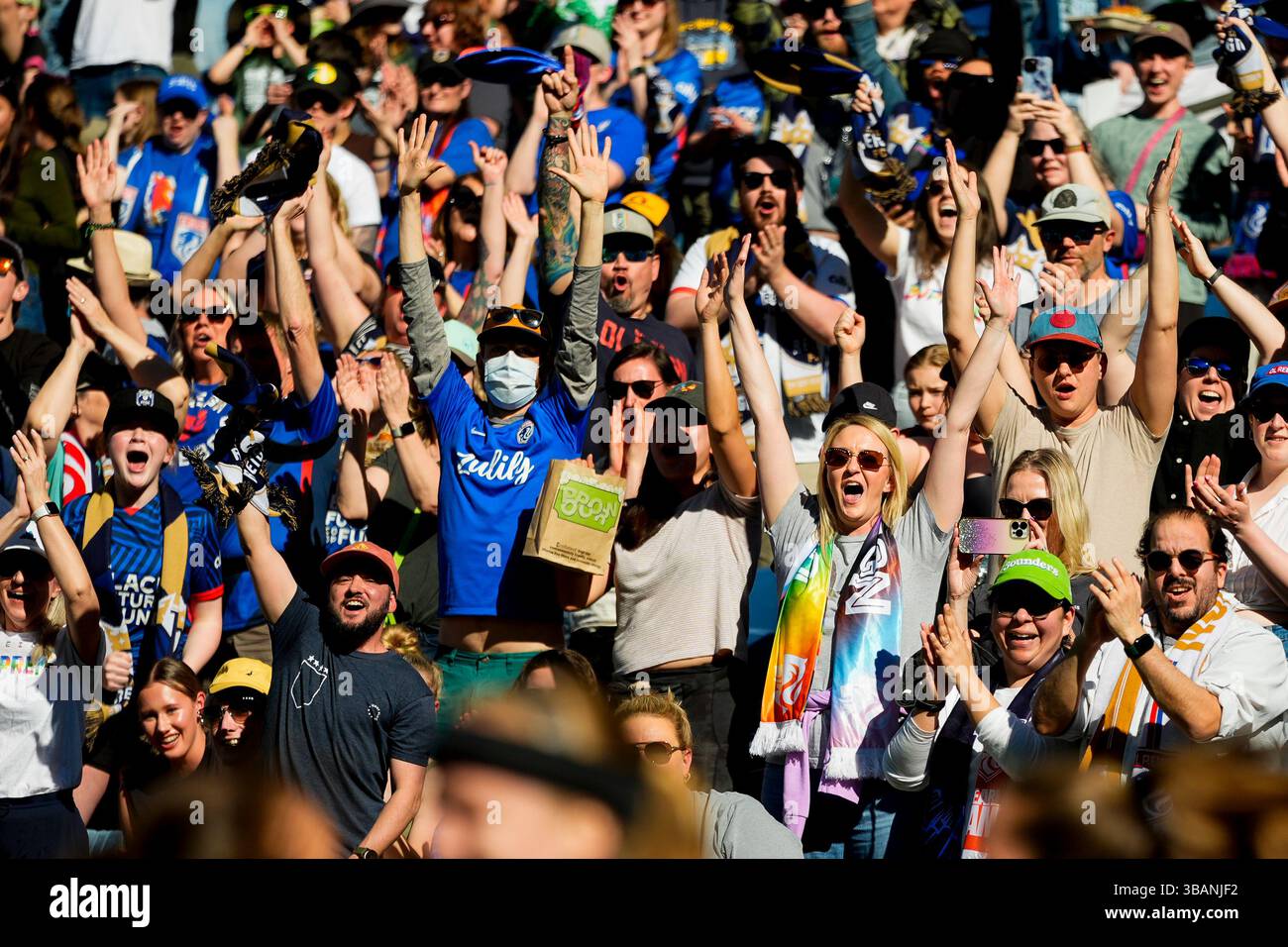 FILE - Fans celebrate after Seattle Reign forward Bethany Balcer scored ...
