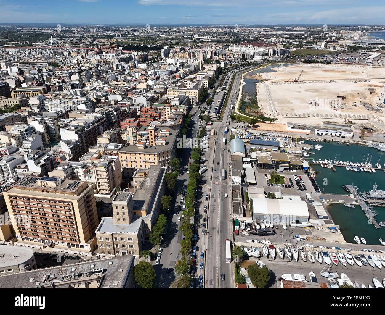 aerial view of the Metropolitan City of Bari, Apulia region of Italy ...