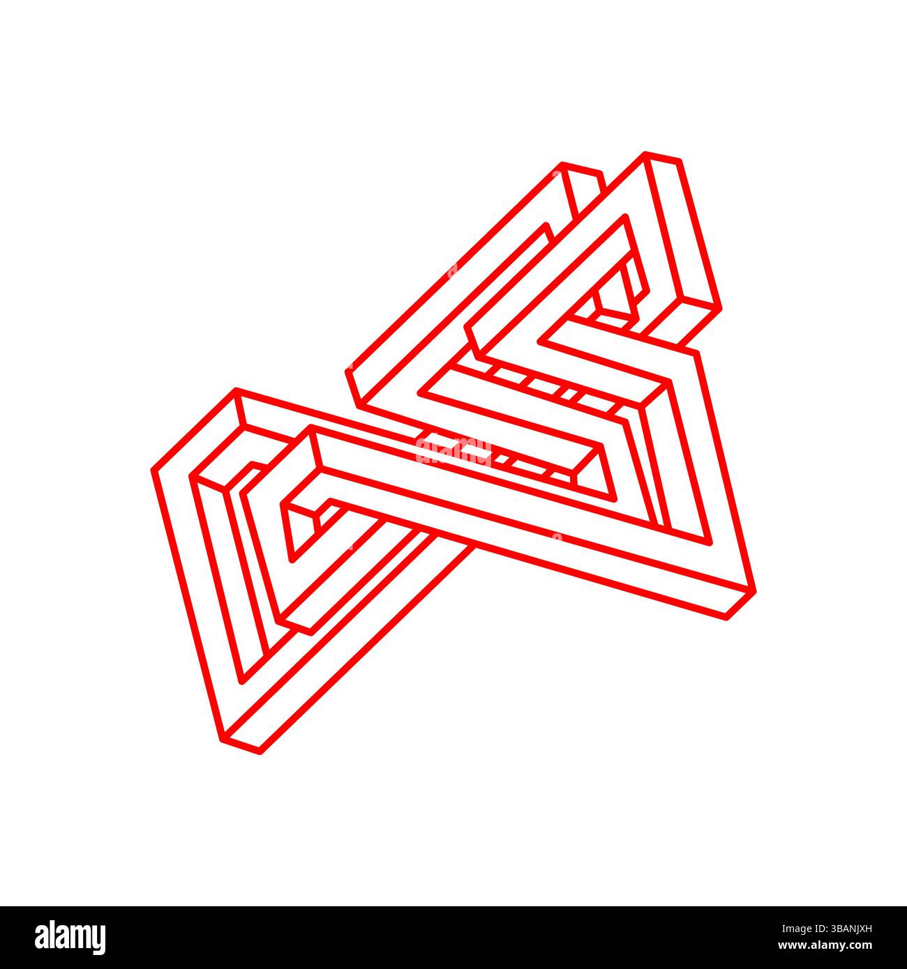 Impossible objects. Optical illusion shape. 3d illustration. Logo ...