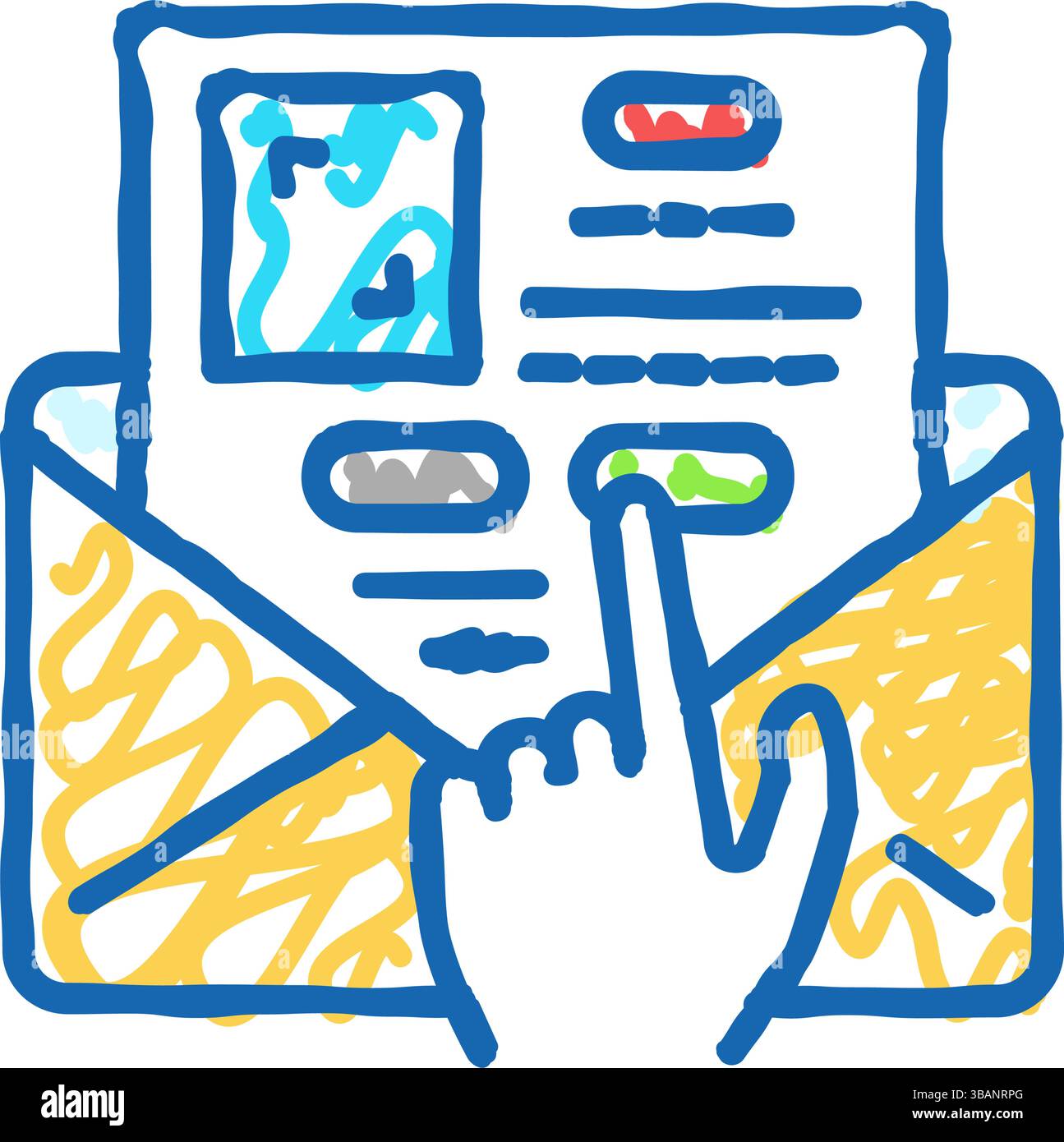 email message engagement marketing doodle icon sketch vector. email ...
