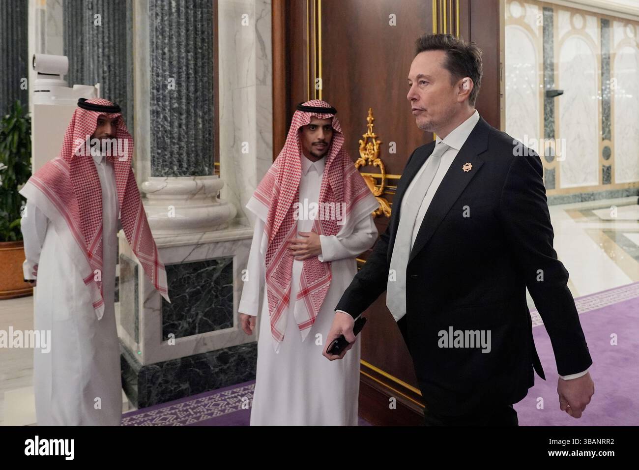 Elon Musk, departs a lunch between President Donald Trump and Saudi ...