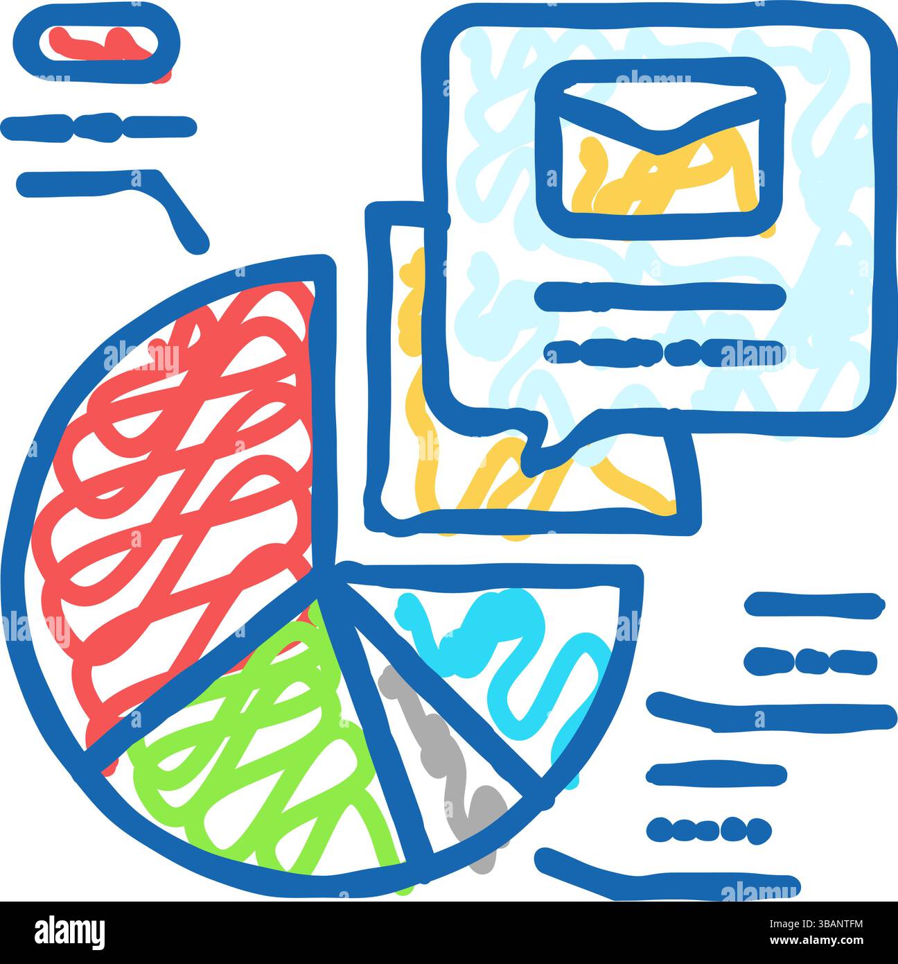 email list segmentation marketing icon doodle illustration Stock Vector ...