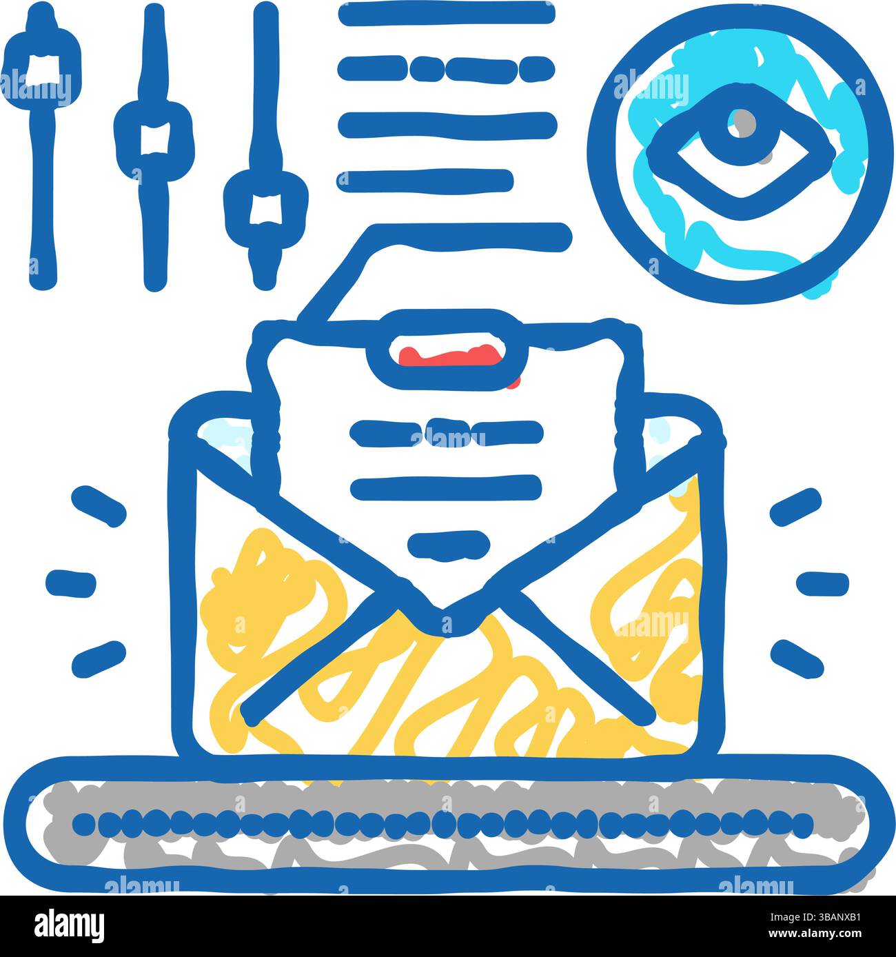 fully managed email marketing icon doodle illustration Stock Vector ...