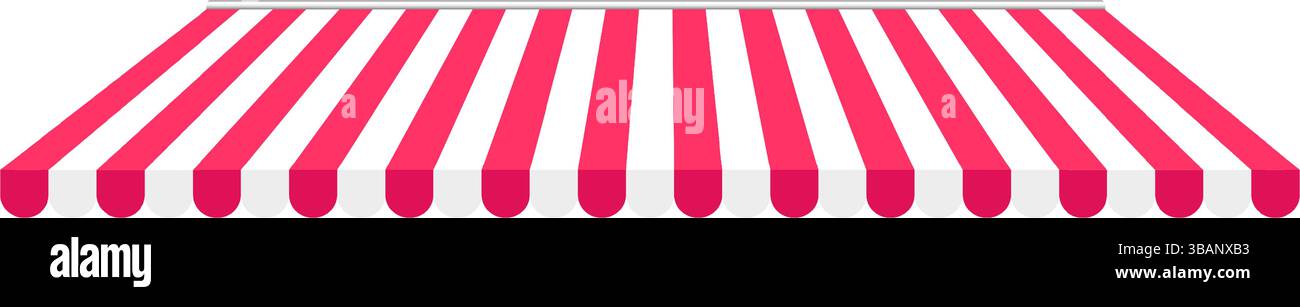 Shop awning. Striped store canopy. Market tent with red and white ...
