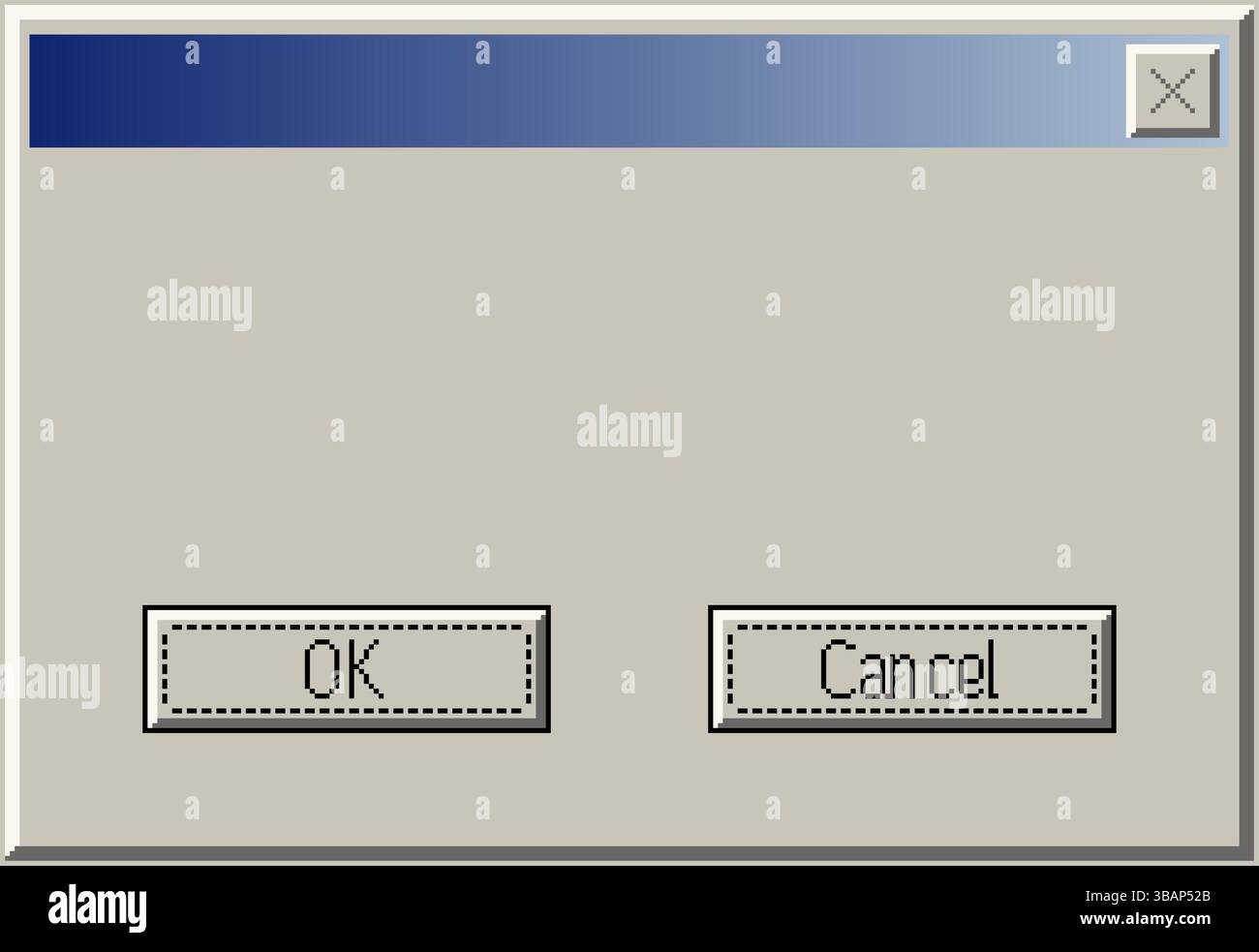 Classic Computer User Interface Element With Ok And Cancel Buttons