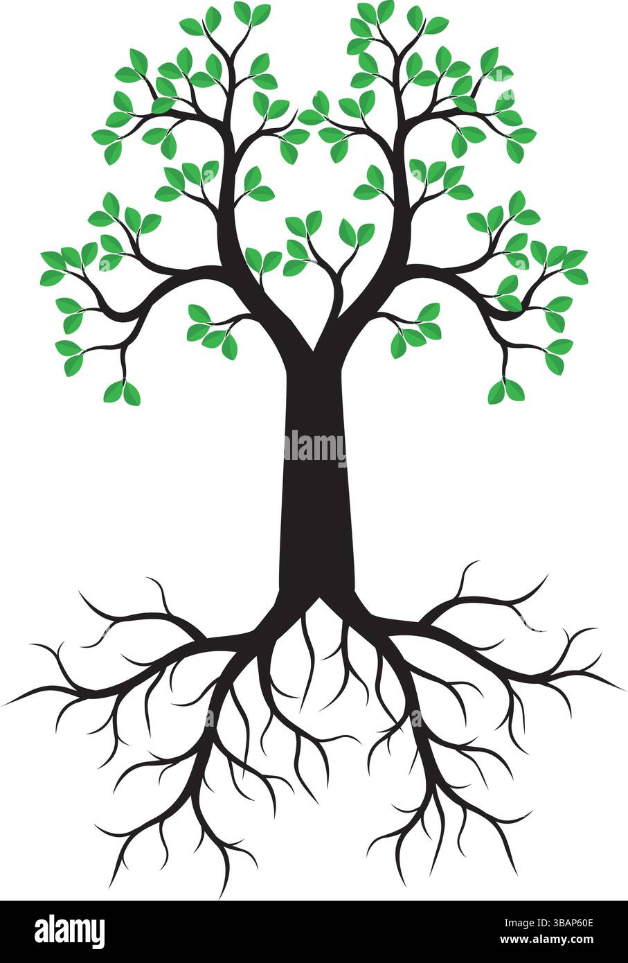 Spring tree with Roots. Vector Illustration Stock Vector Image & Art ...