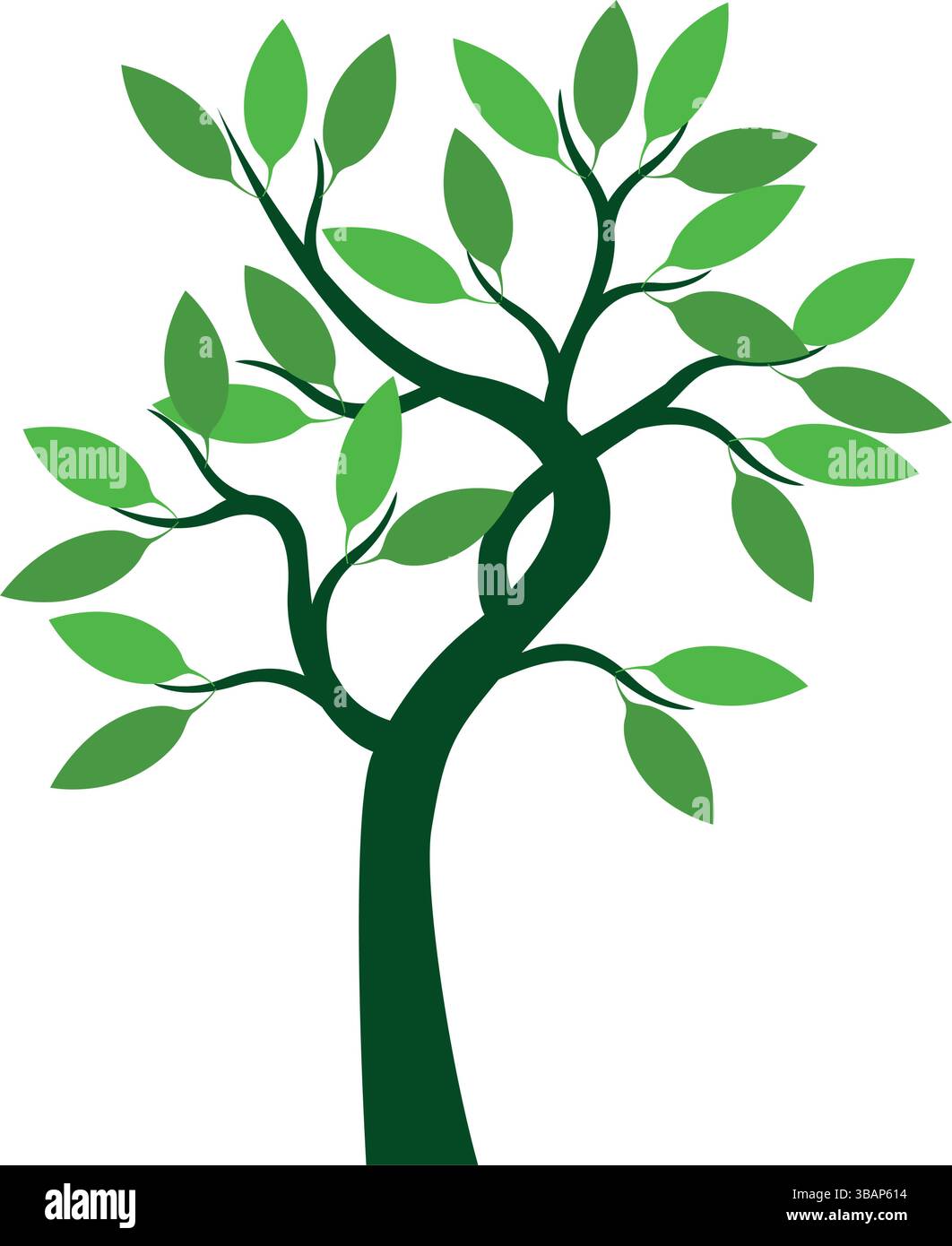Green Spring Tree. Vector Illustration Stock Vector Image & Art - Alamy