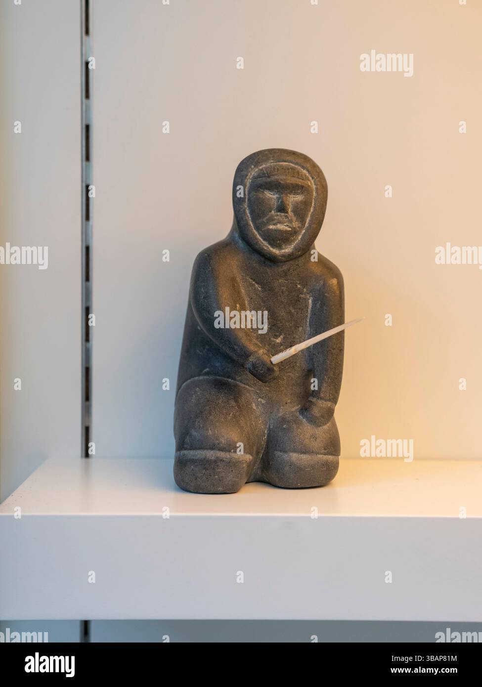 Figure of a man, Inuit culture, Arctic Canada, 1968, soapstone and ...