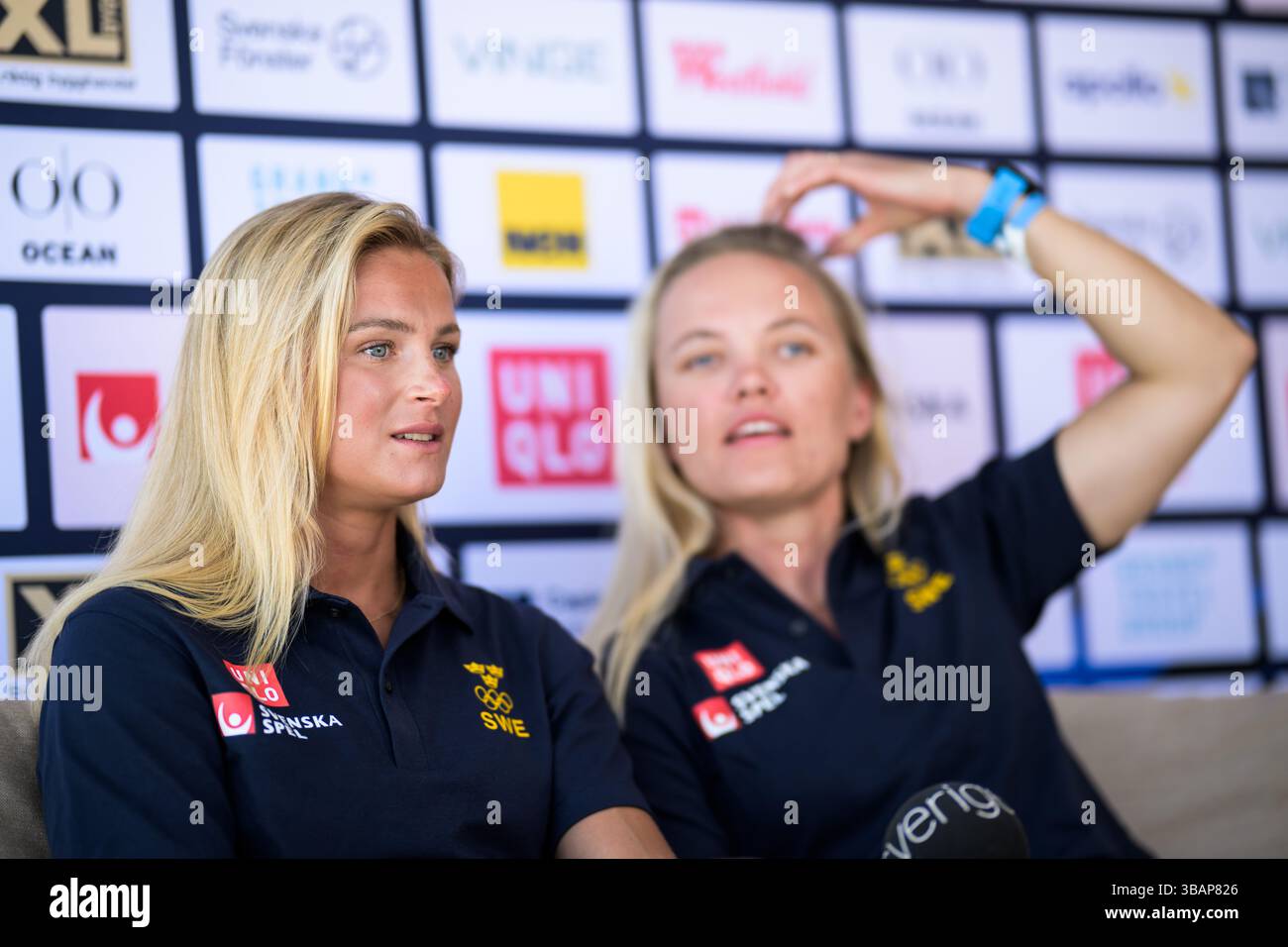 Cross-country skiing athletes Frida Karlsson and Linn Svahn of, Sweden ...