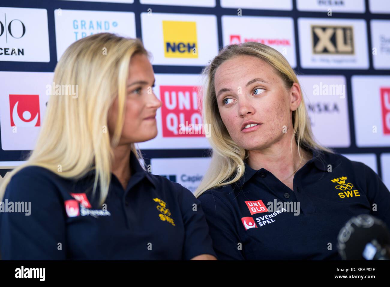 Cross-country skiing athletes Frida Karlsson and Linn Svahn of, Sweden ...