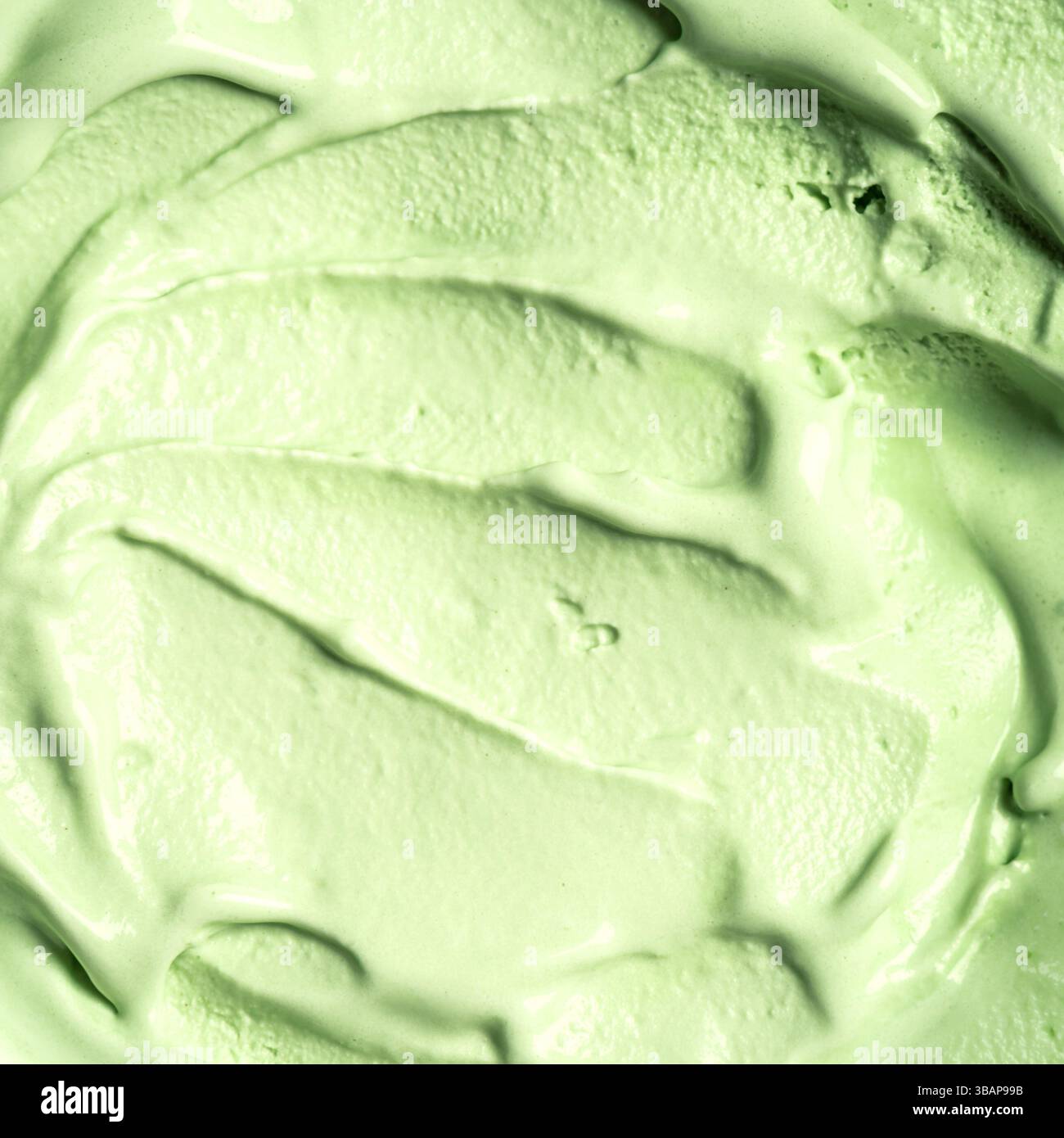 Pistachio ice cream texture, square background. Soft green ice cream or ...