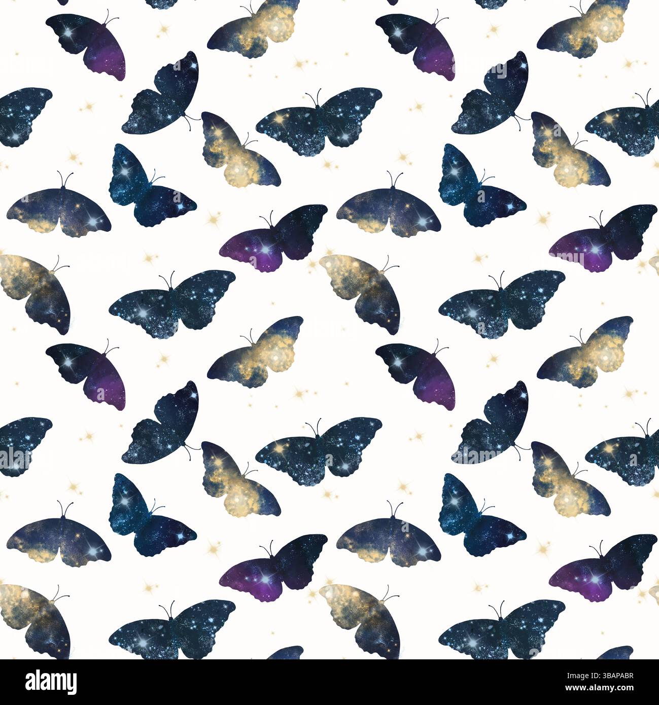 Seamless pattern butterflies blue Cut Out Stock Images & Pictures - Alamy