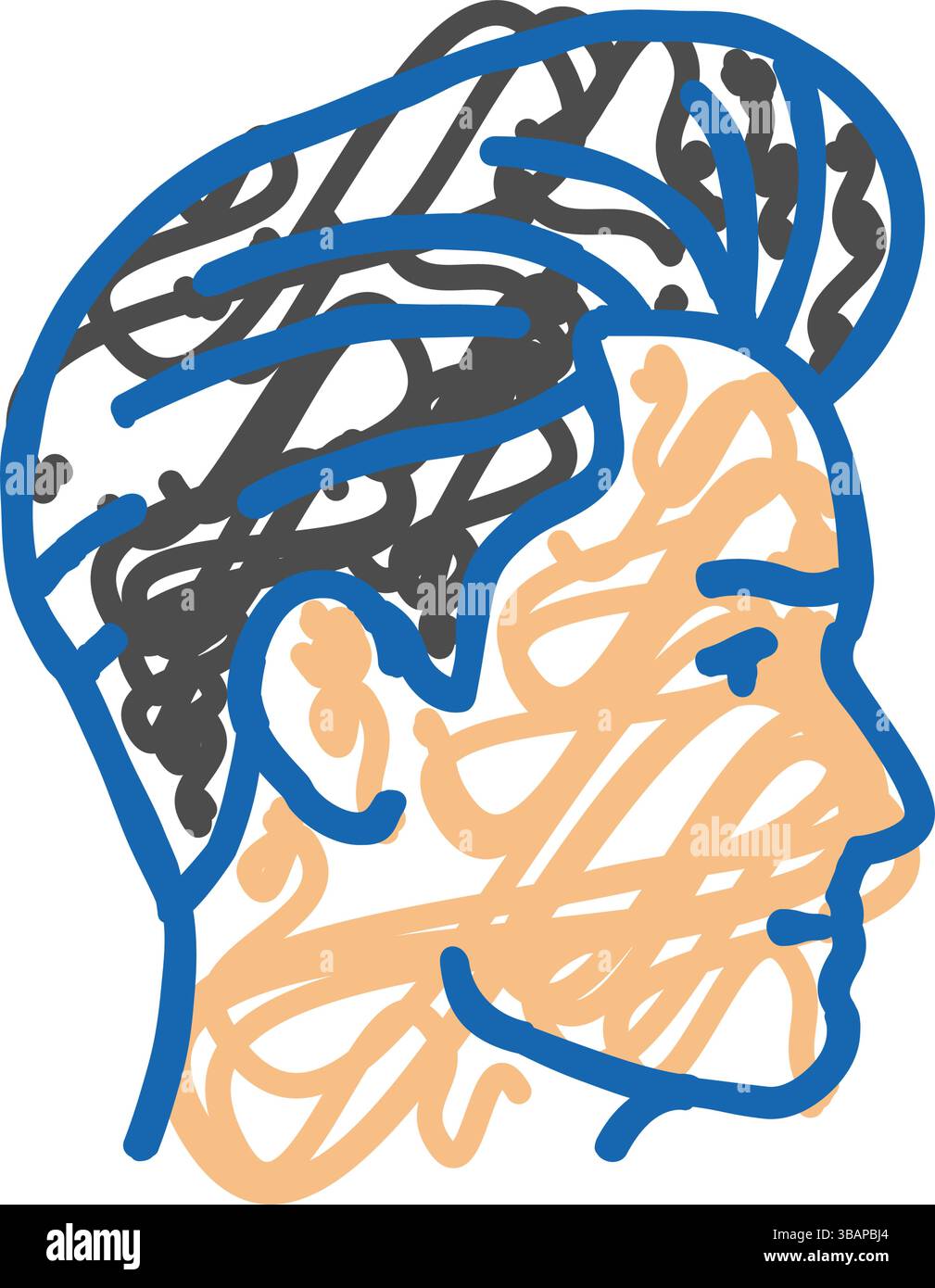 pompadour hairstyle male icon doodle illustration Stock Vector Image ...