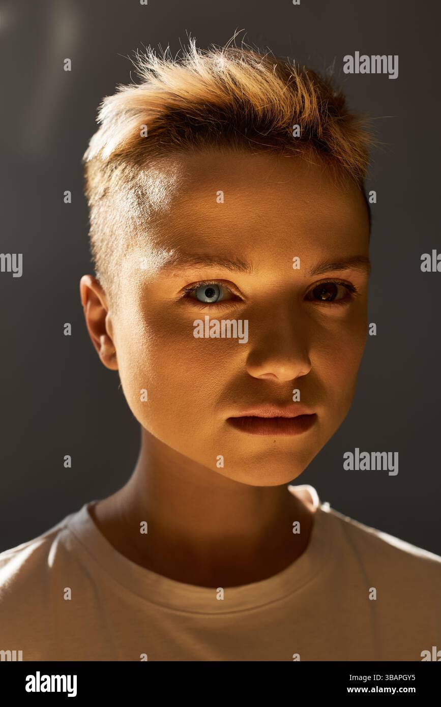 A beautiful young woman exudes confidence with a body positive attitude ...