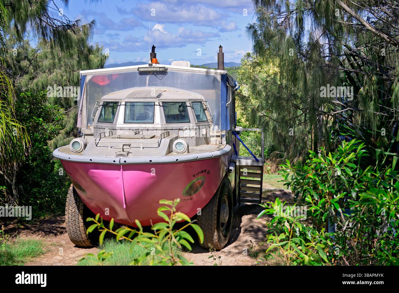 Town of 1770, Australia, LARC tour vehicle, iconic tourist travel ...