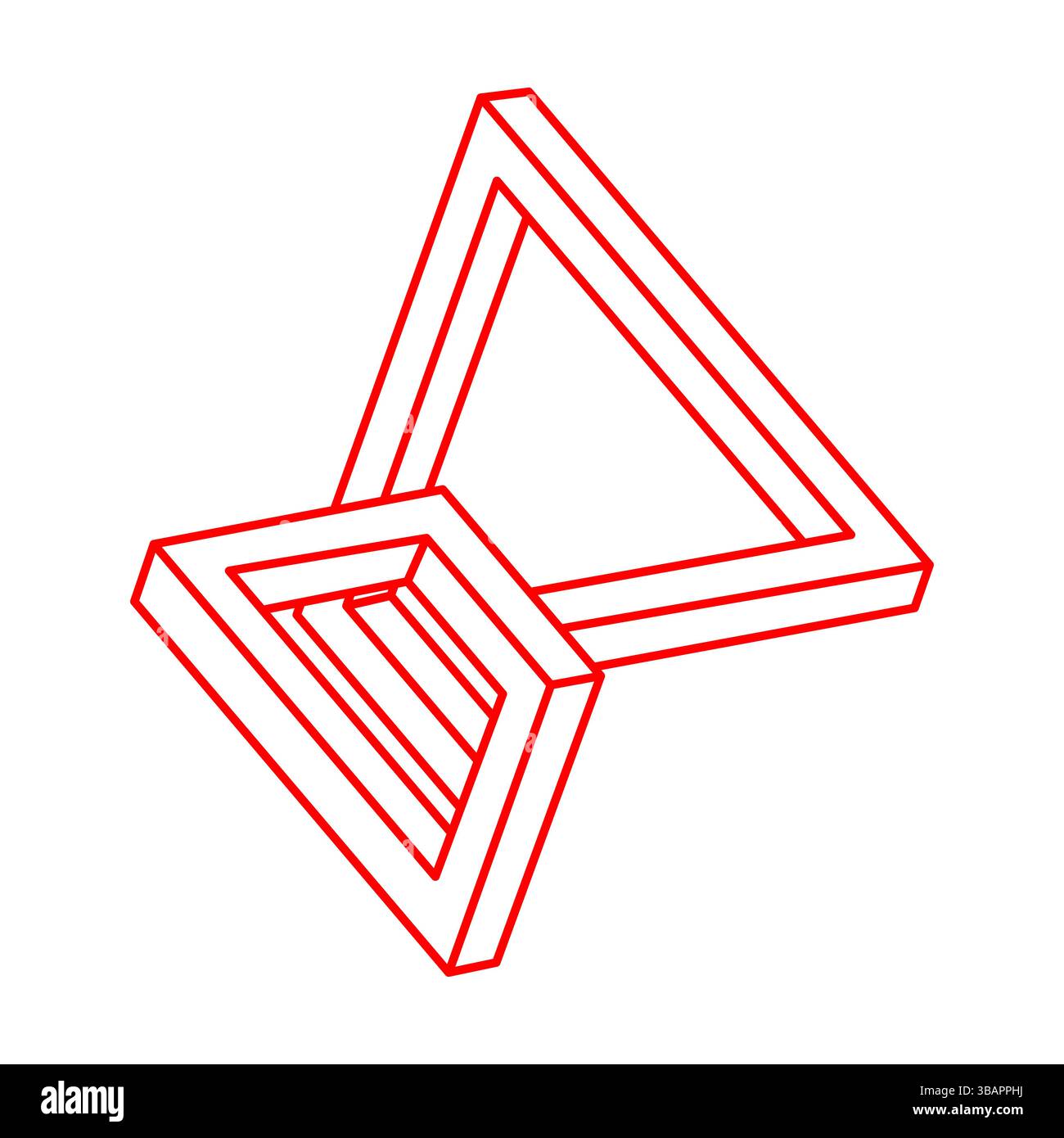 Impossible optical illusion shapes. Logo. Optical art objects. Impossible figure. Escher style ...