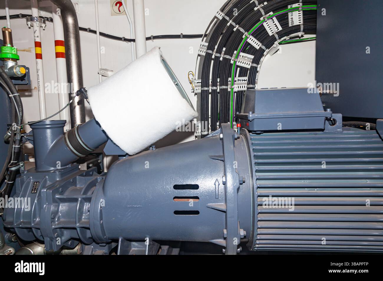 The engine room of a ship with electric motors and mechanisms Stock ...