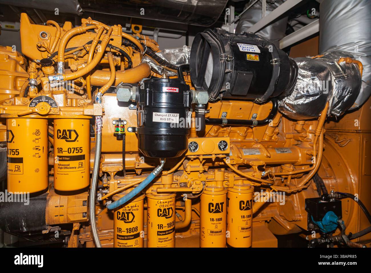 Caterpillar diesel generator in the ship's engine room Stock Photo - Alamy