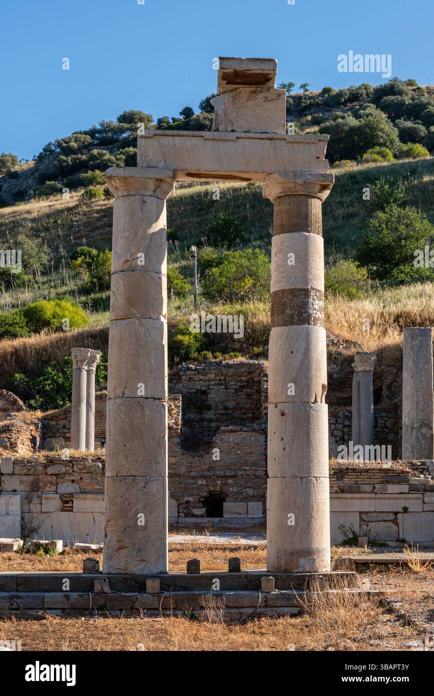 Twin columns of the Prytaneion in Ephesus, once part of the sacred ...