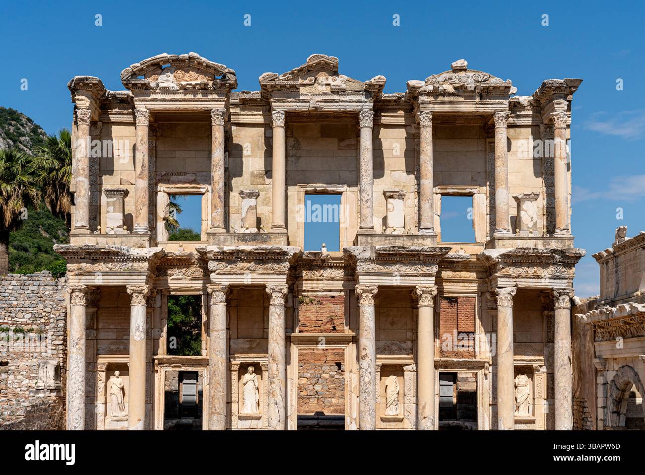 Celsus Library, Ephesus – Monumental façade with Corinthian columns and ...