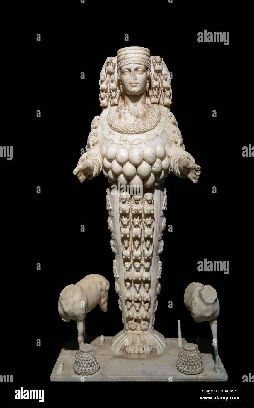 The Artemis of Ephesus statue in Selcuk displays elaborate carvings ...