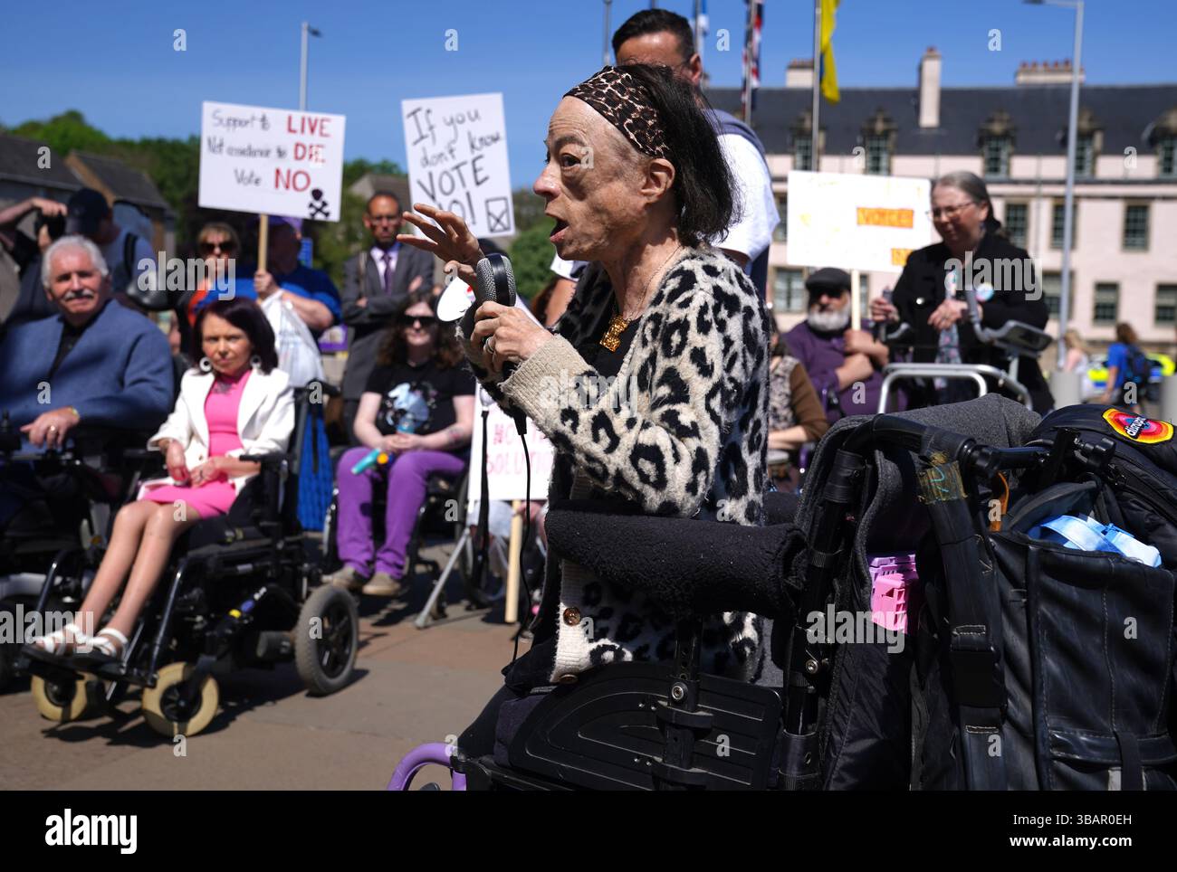 Actress Liz Carr with members of the Glasgow Disability Alliance ...