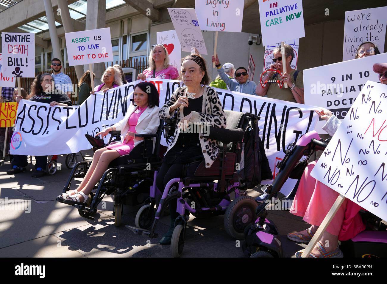 Actress Liz Carr with members of the Glasgow Disability Alliance ...