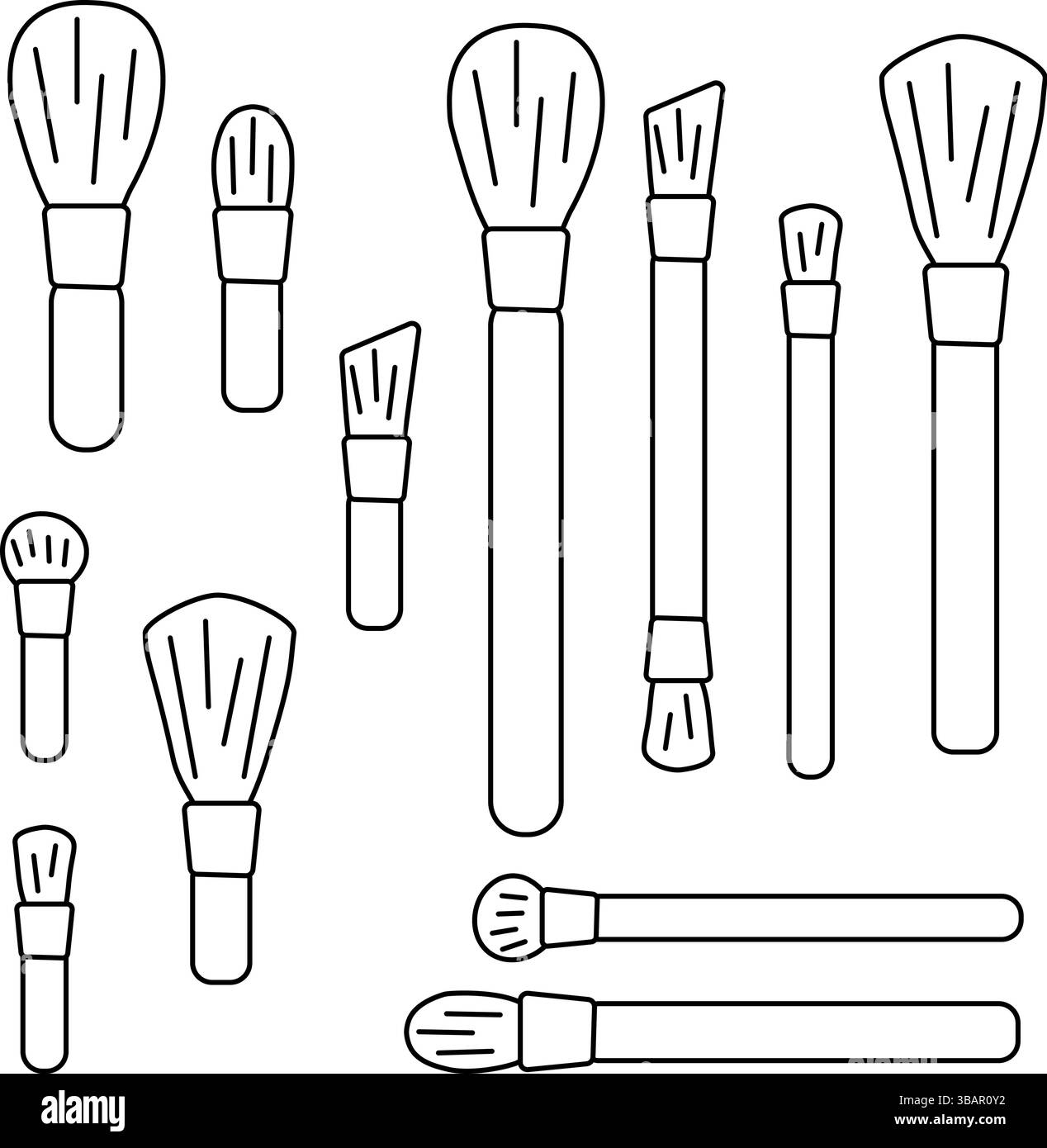 Makeup brush flat line Stock Vector Images - Alamy