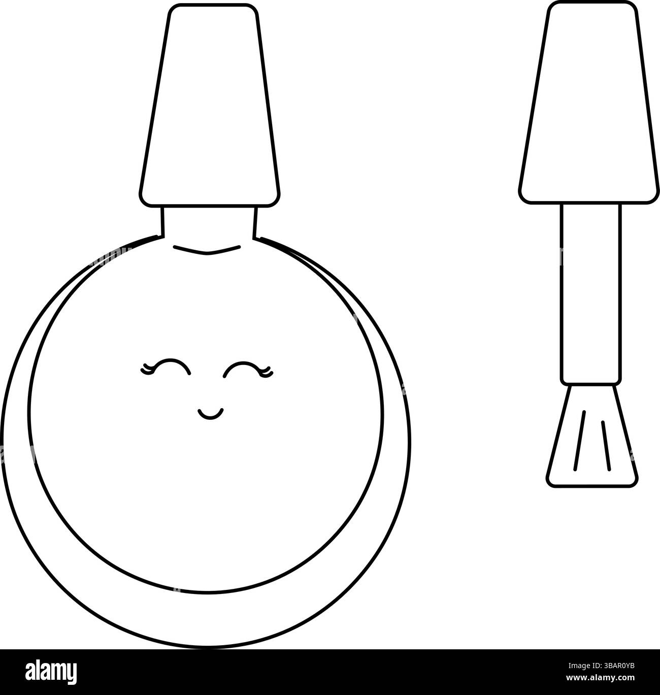 Nail polish varnish isolated. Vector graphic line illustration. Black ...