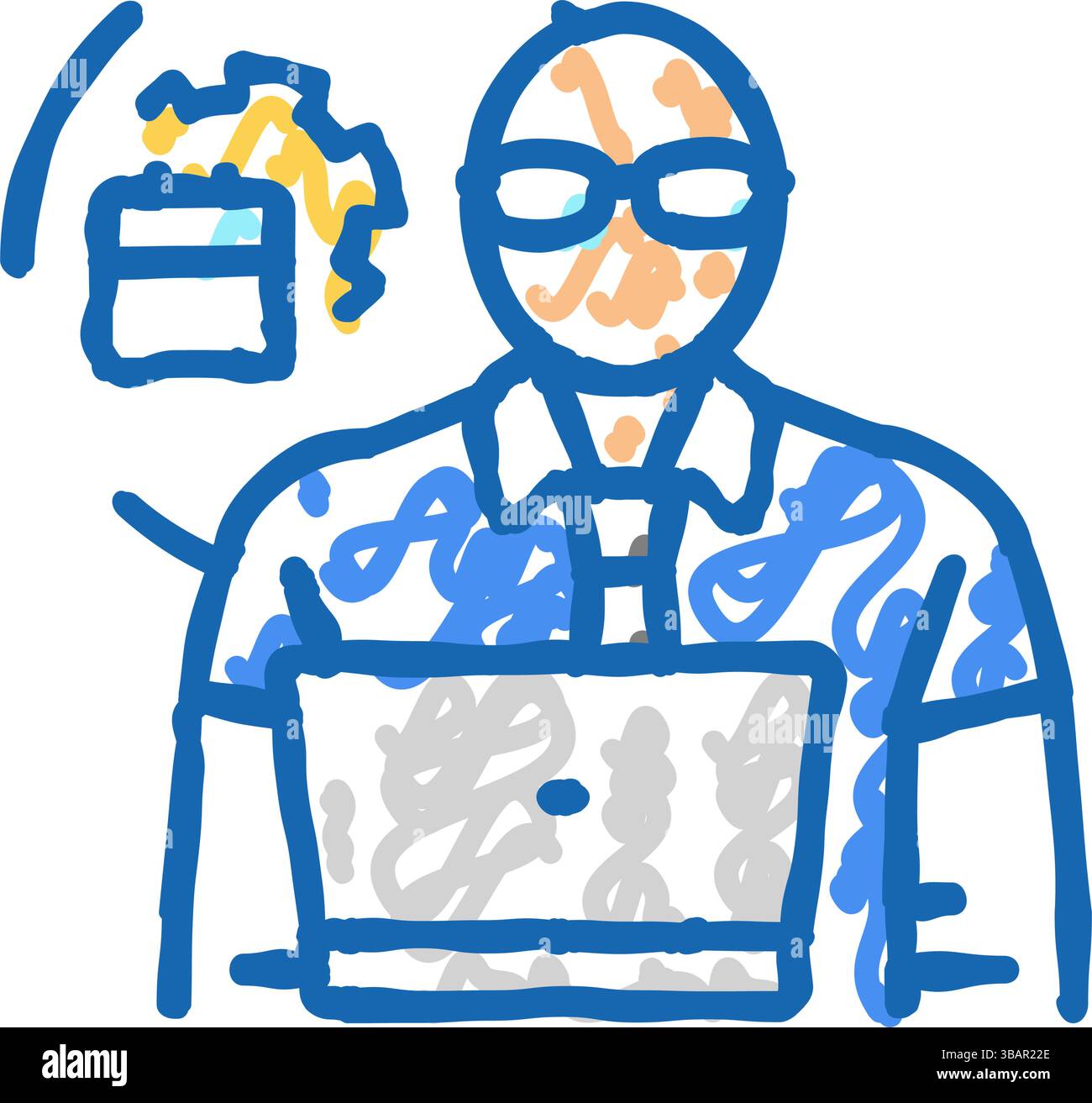 maintenance planner repair worker icon doodle illustration Stock Vector ...