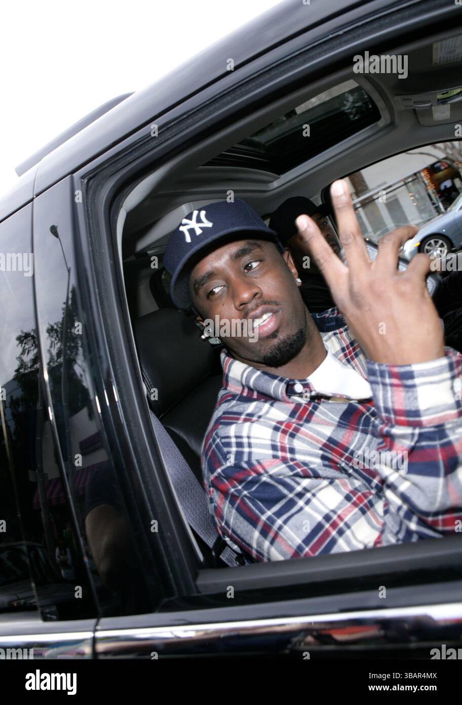 Sean Combs aka Puff Daddy or P. Diddy driving in West Hollywood, Los ...
