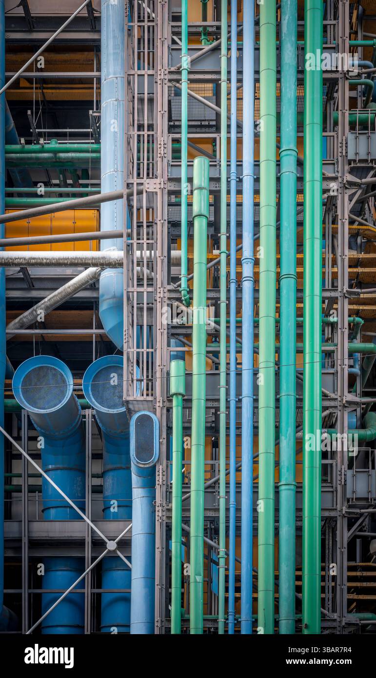 Paris, France - 05 12 2025: Pompidou Center: Detail view of the ...