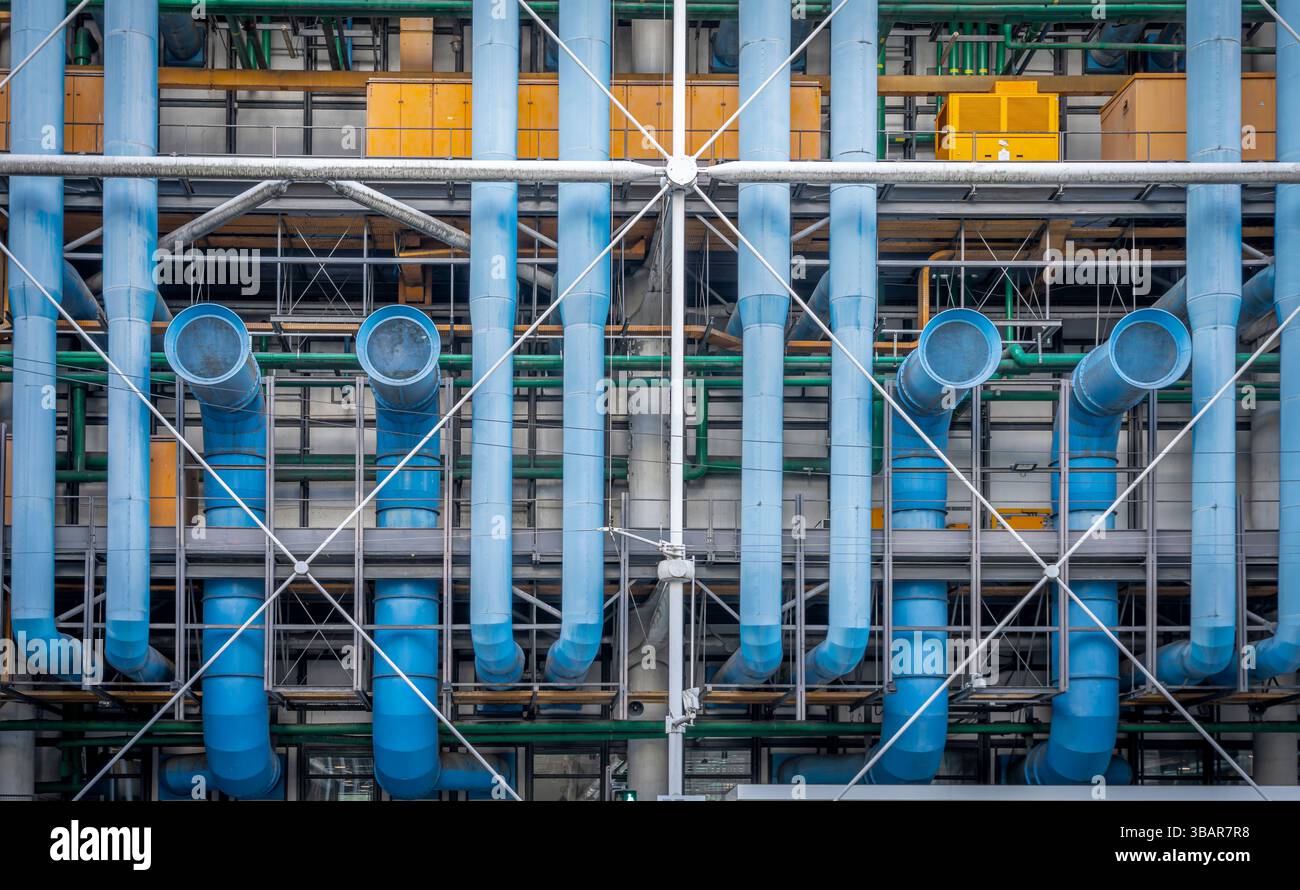 Paris, France - 05 12 2025: Pompidou Center: Detail view of the ...